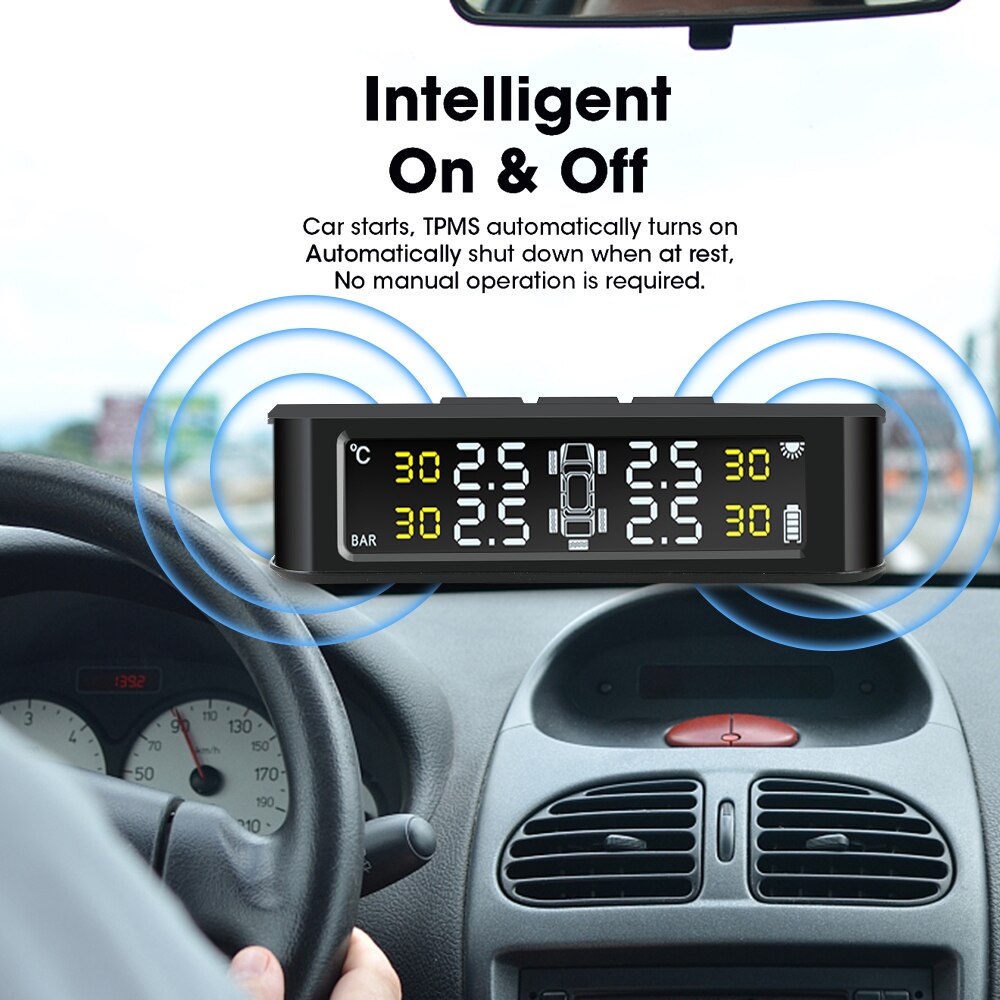 Solar Charge Tpms Auto Bandenspanning Alarm Monito... – Grandado