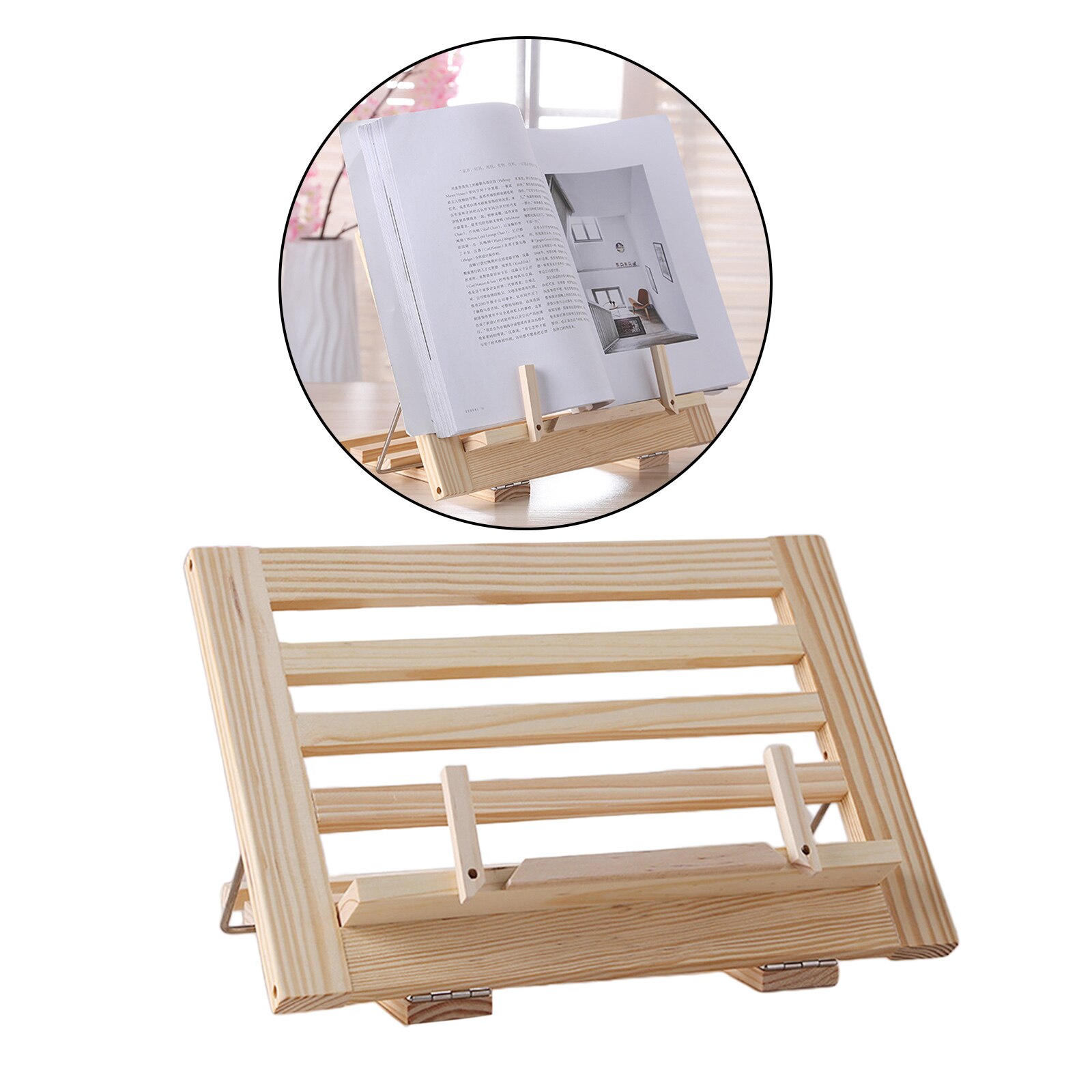 Pine Wooden Book Stand Holder Portable Foldable Ad... – Grandado