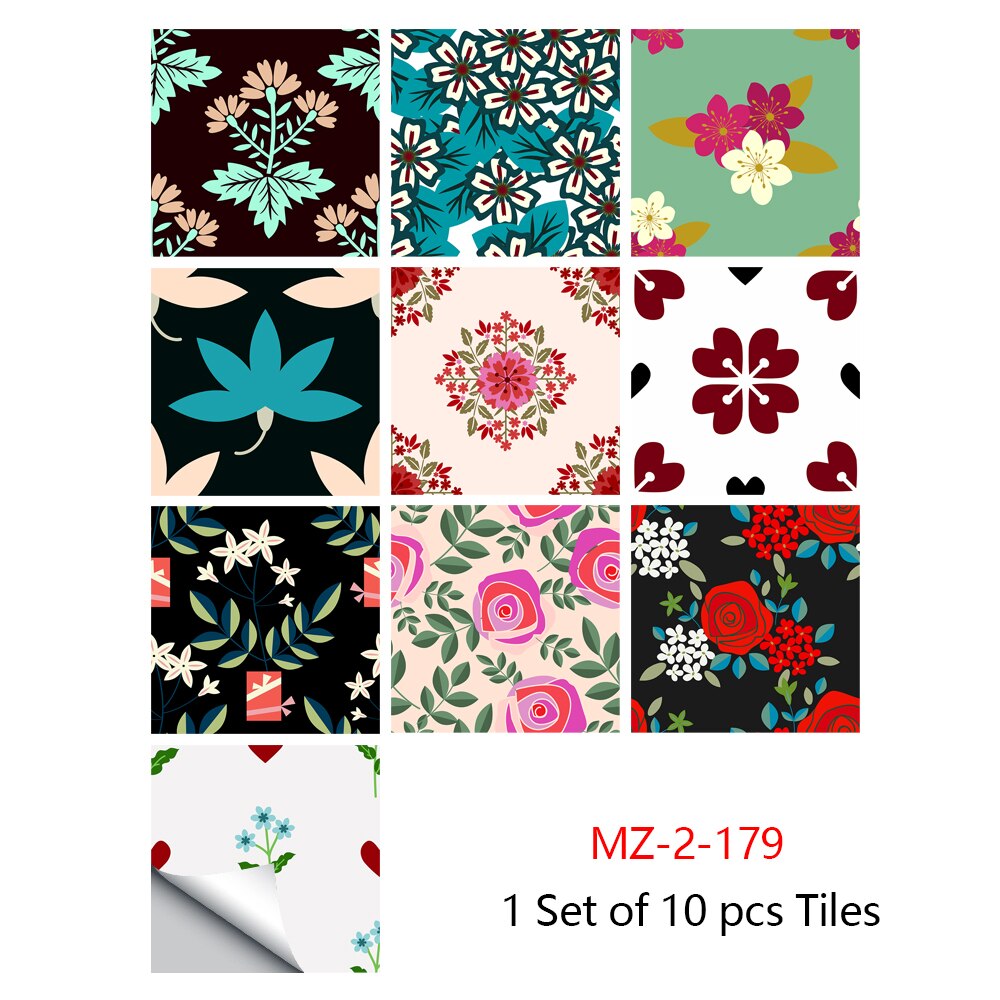 Colorful Flowers Pattern Floor Tiles Wall Sticker ... – Grandado