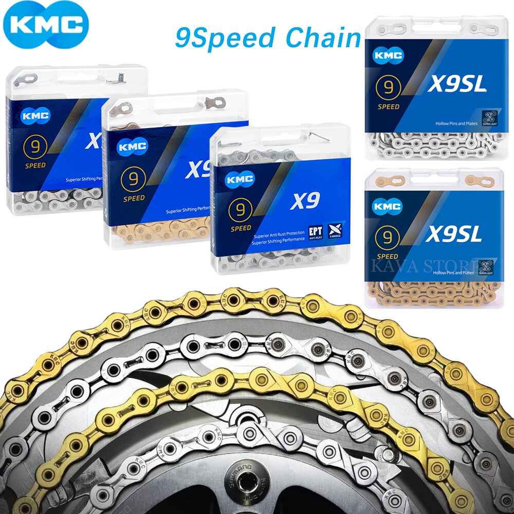KMC 9 Speed Z9 X9 X9SL X9EPT Bicycle Chain 9V 116 ... – Grandado