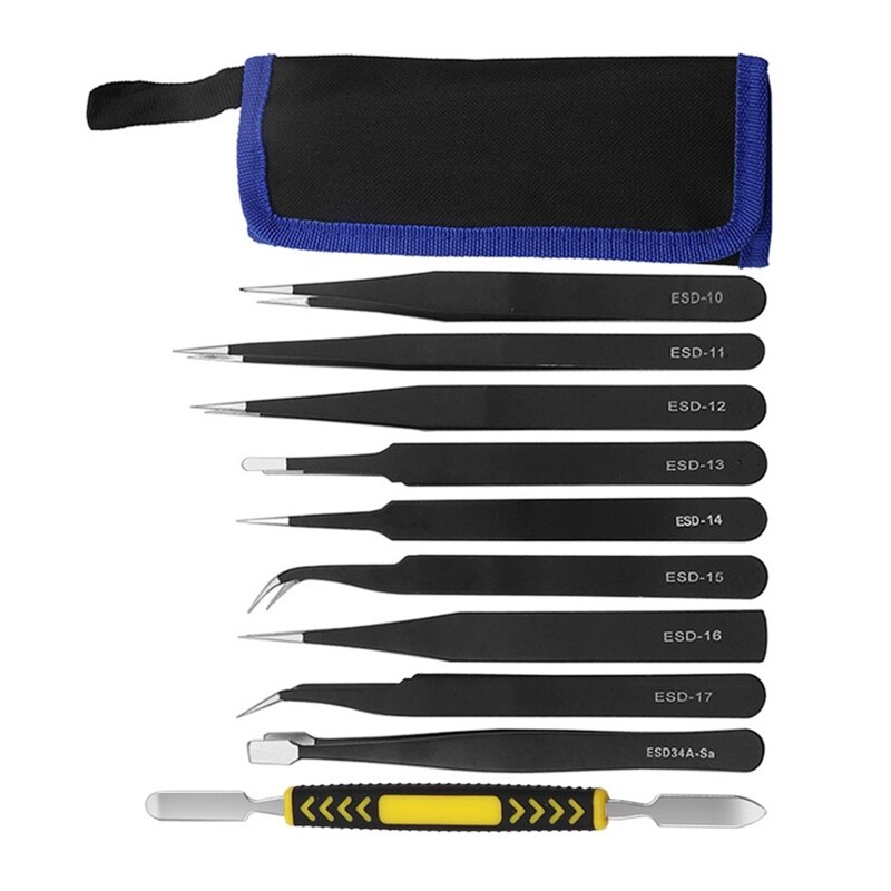 10 Pieces Precision Tweezers Set ESD Tweezers Set ... – Grandado
