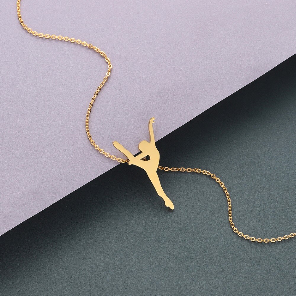 Elegante Edelstahl Ballett Tänzerin Halsketten für... – Grandado