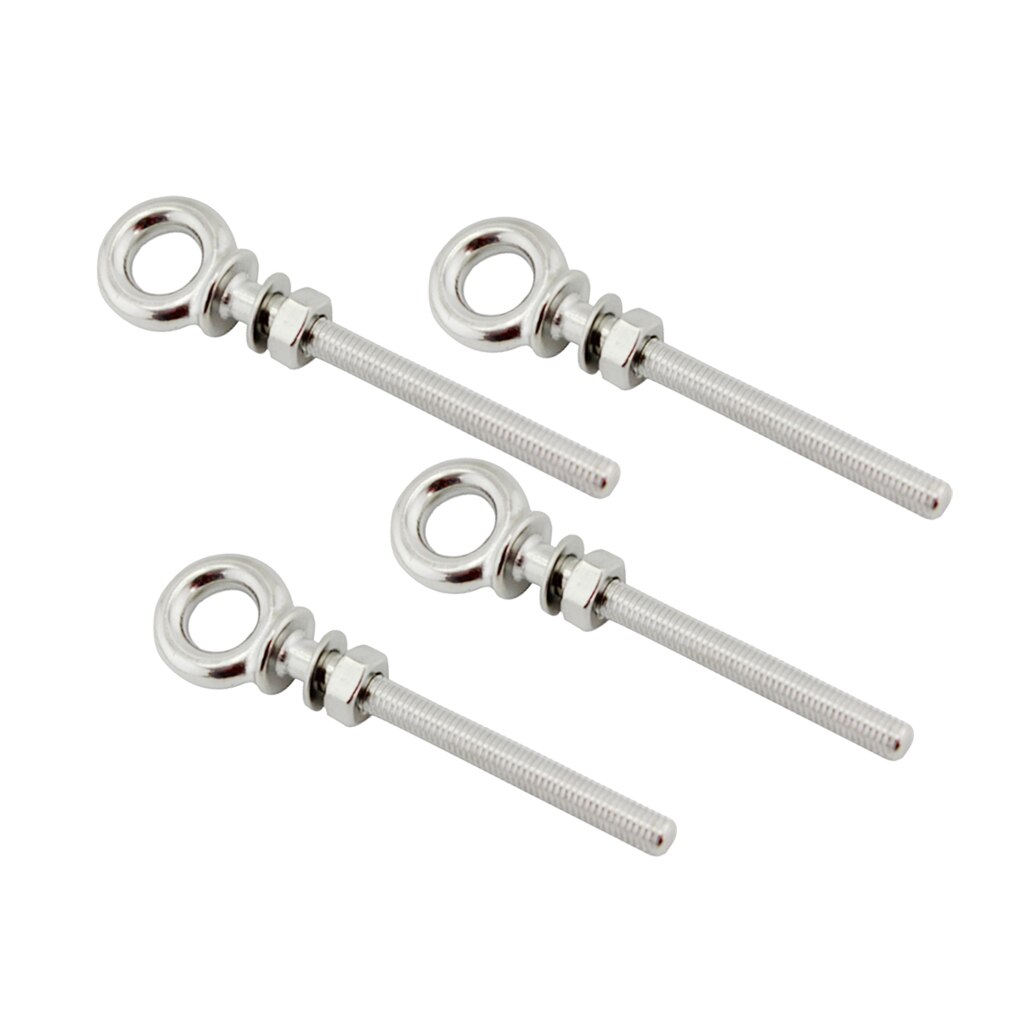 4x M8 X 80mm Stainless Shoulder Long Shanks Eyebol... – Grandado