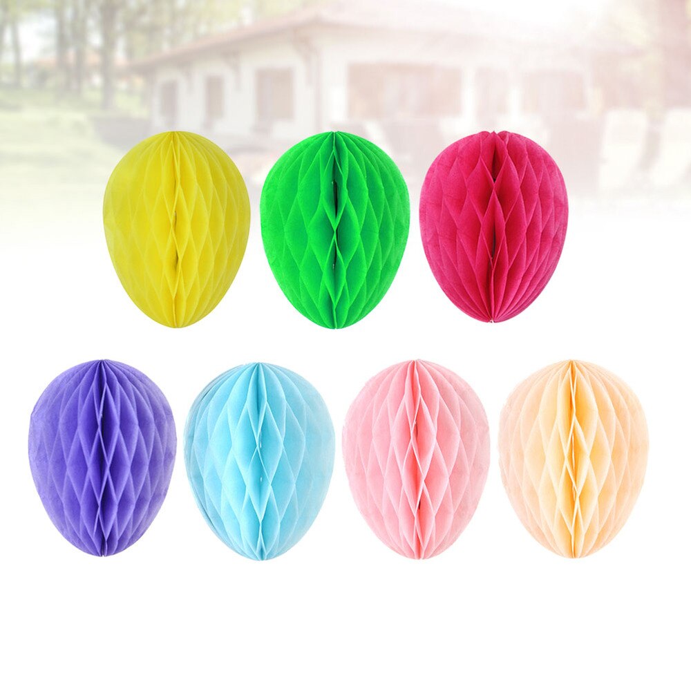 7pcs Paper Egg Shape Honeycomb Pendant Decoration ... – Grandado