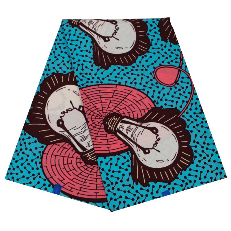 Nigeria Ankara African Fabric 100% Cotton Light Bu... – Grandado