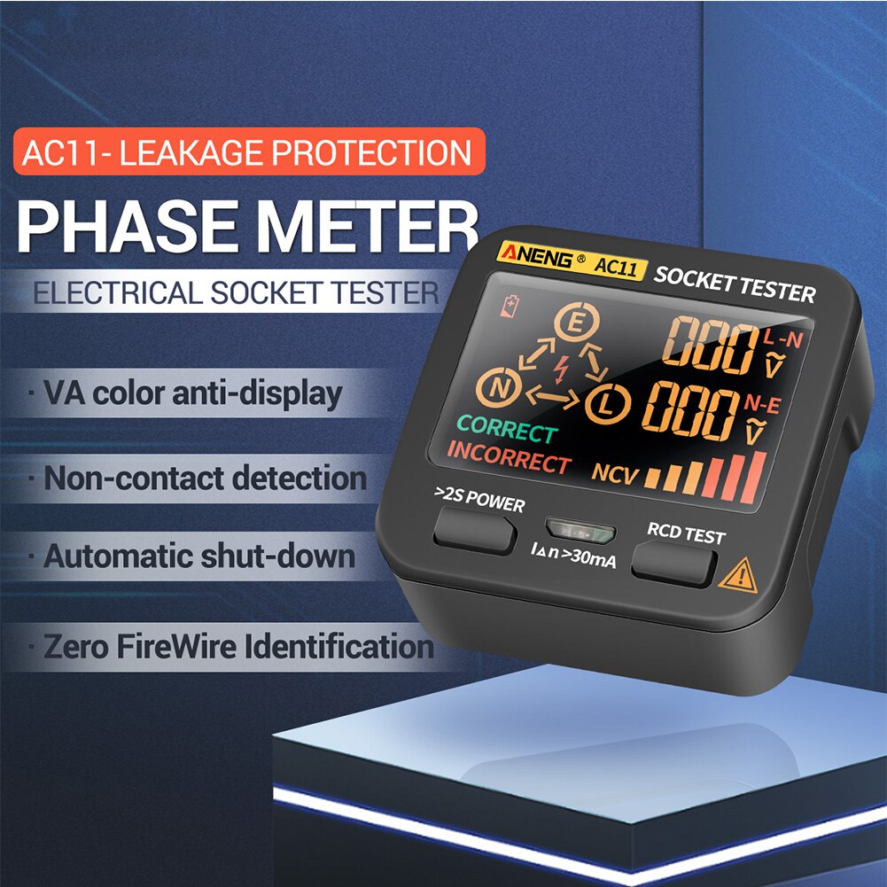 LCD Display Breaker Finder Phase Meter Wall Plug L... – Vicedeal