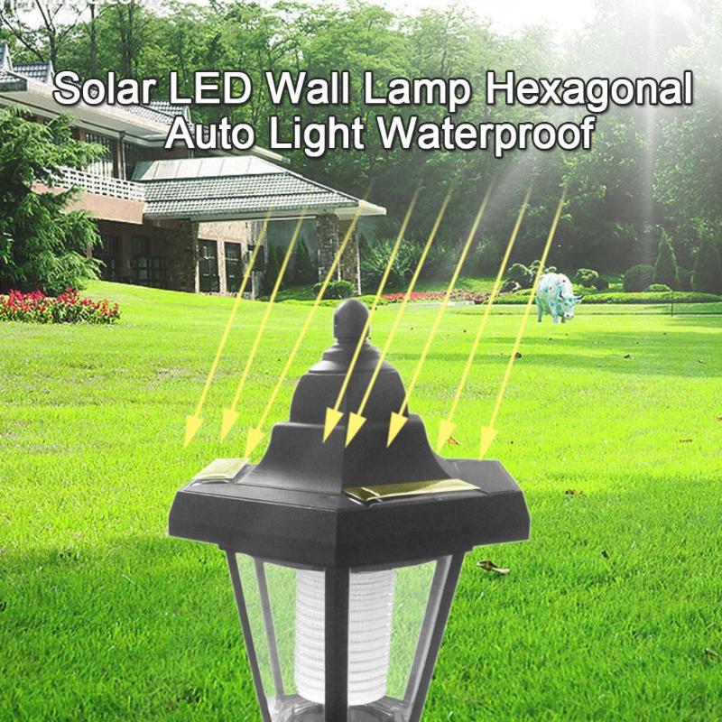 Solar Hexagonal LED Wall Light White Path Way Wall... – Vicedeal