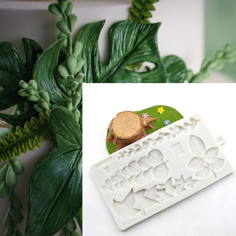 Succulent Ivy Rose Eucalyptus Leaves Silicone Mold... – Vicedeal