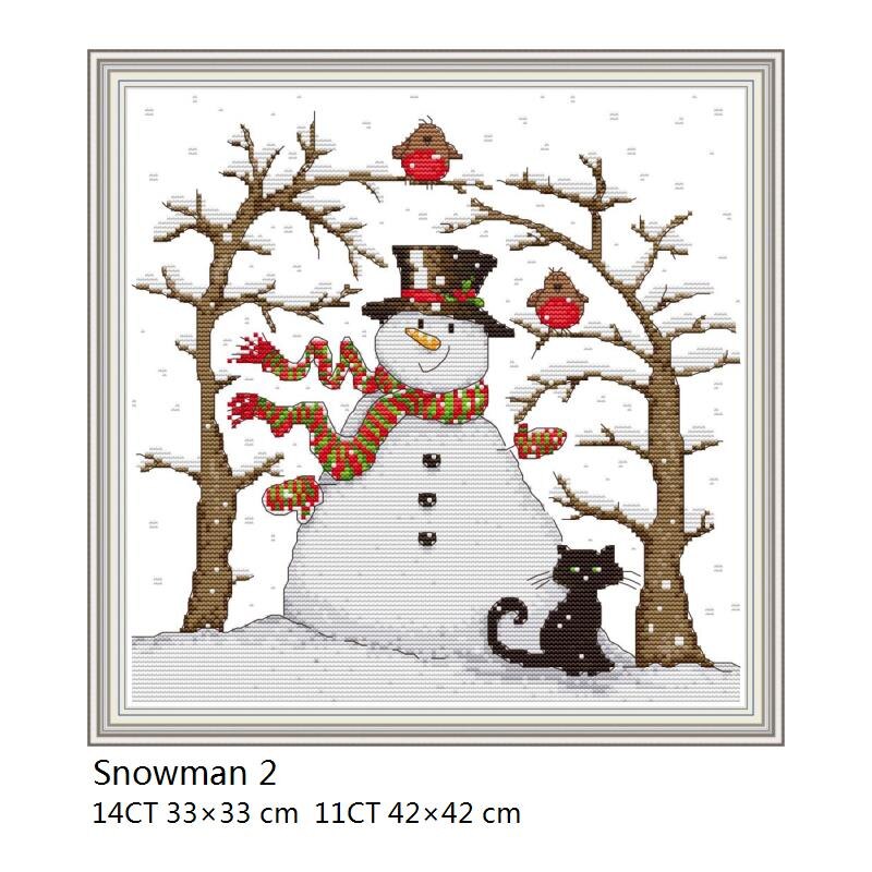 Snowman 2 Cross Stitch Patterns 14CT 11CT Counted ... – Grandado