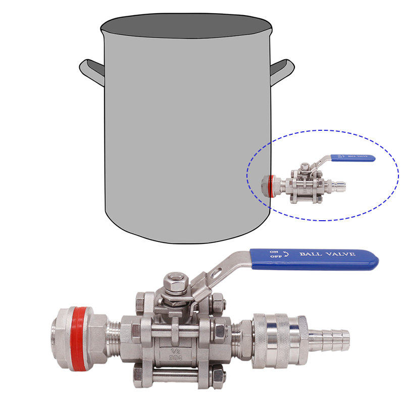 Weldless 304 SS 3-piece Ball Valve with Quick Disc... – Vicedeal