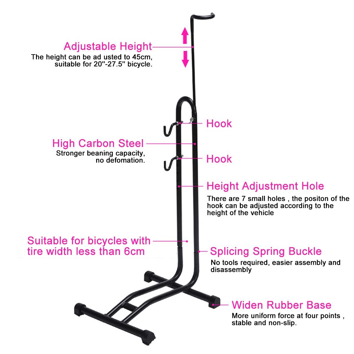 Bike Parking Rack Bicycle Stand Holder L-shape adj... – Vicedeal