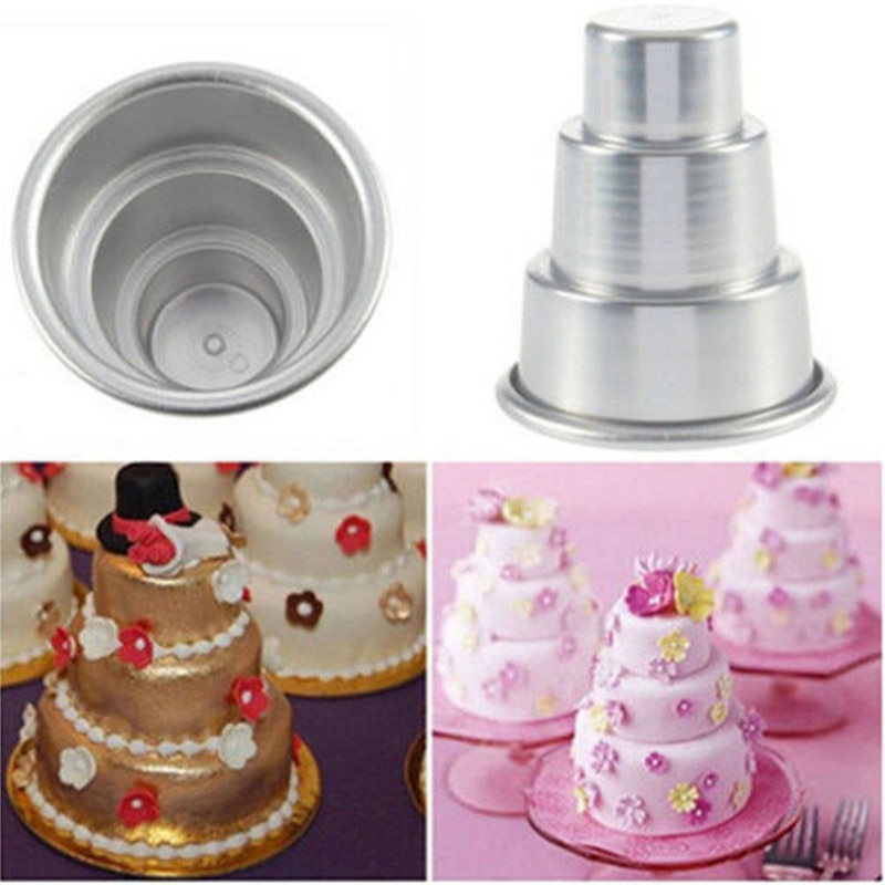 1Pcs Mini 3 Tier Cake Pan Tins Cake Trays Cupcake ... – Vicedeal