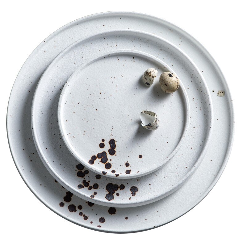 Nordic Ceramic Flat Breakfast Steak Plate Pottery ... – Vicedeal