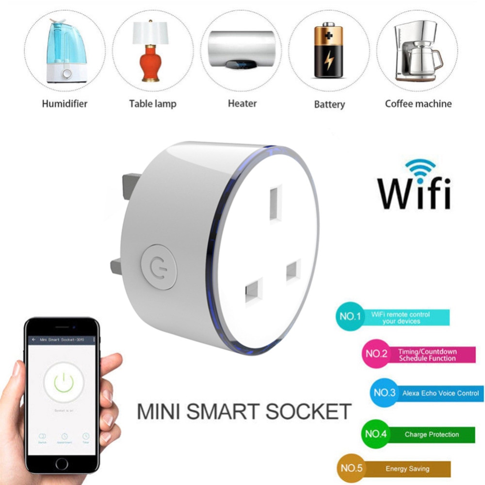 Smart Plug Wifi Smart Socket Power Monitor UK Plug... – Grandado
