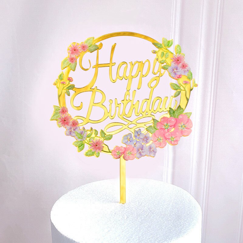 1Pc Handgemaakte Gekleurde Bloem Garland Cake Topp... – Vicedeal