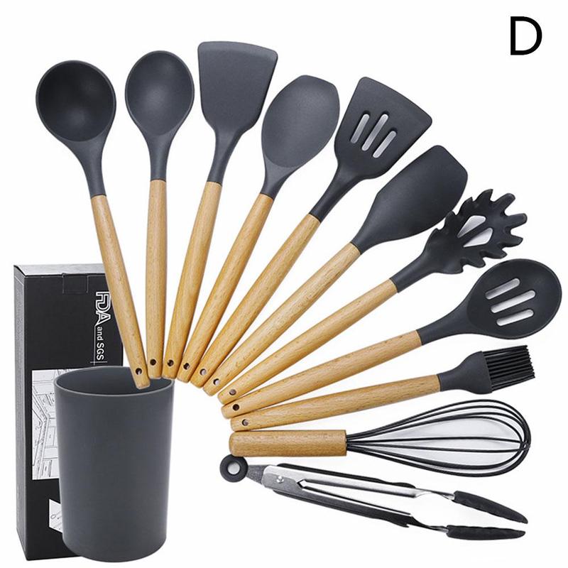 10/12PCS Silicone Cooking Utensils Set Non-stick S... – Grandado