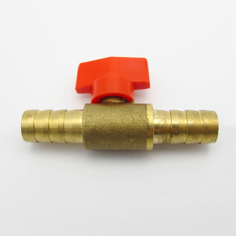 10mm Hose Barb 2 Two Way Brass Ball Valve Pipe Fitting Connector ...