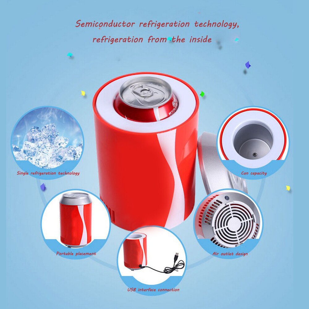 USB Mini Refrigerator Car Refrigerator ABS Metal S... – Grandado
