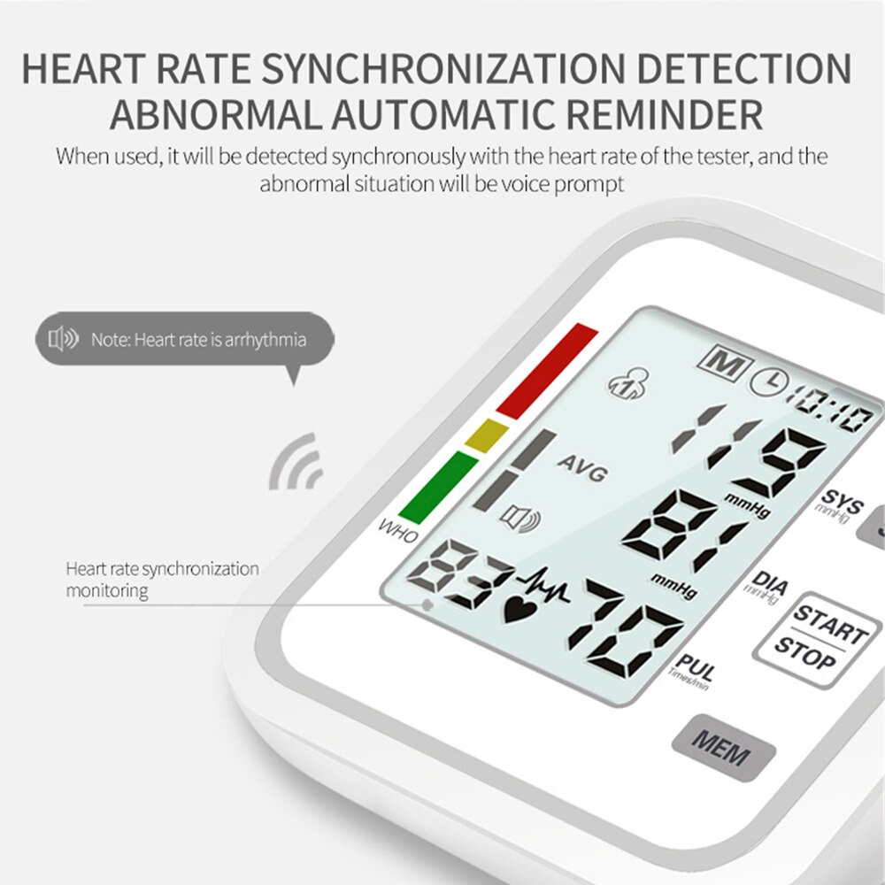 Voice Cuff Arm Automatic Blood Presure Heart Rate ... – Vicedeal
