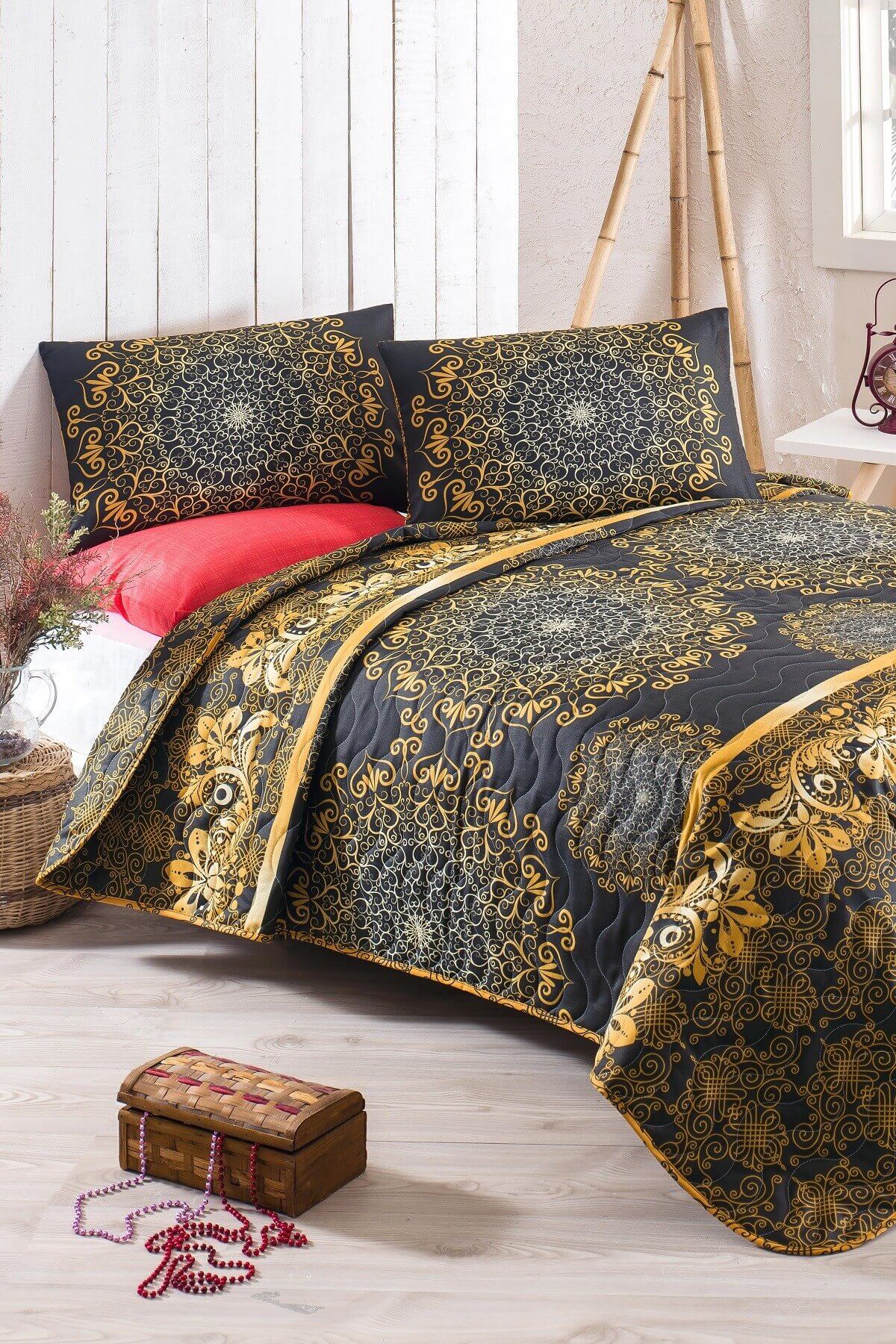 Quilted Bed Cover Set Double Personality City-Ala ... – Vicedeal