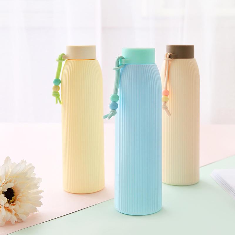 310ml double Water glass cup Striped double bead i... – Grandado
