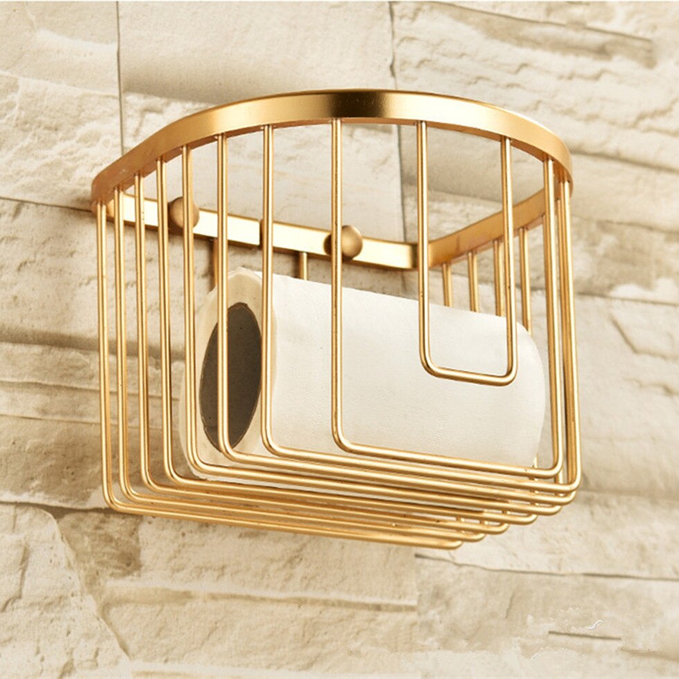 Bathroom Gold Shelf Paper Holder Shower Caddy Wall... – Grandado