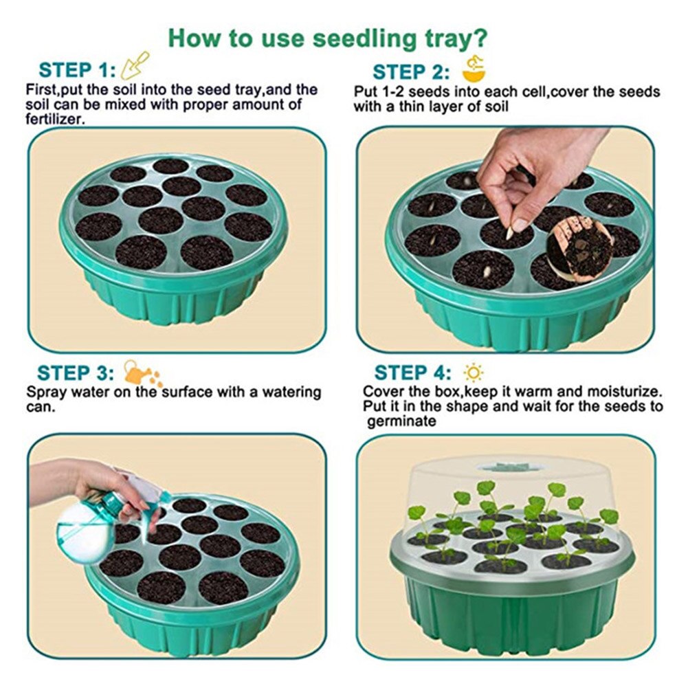 13-hole Round Seedling Box Seedling Box Tray Indoo... – Vicedeal