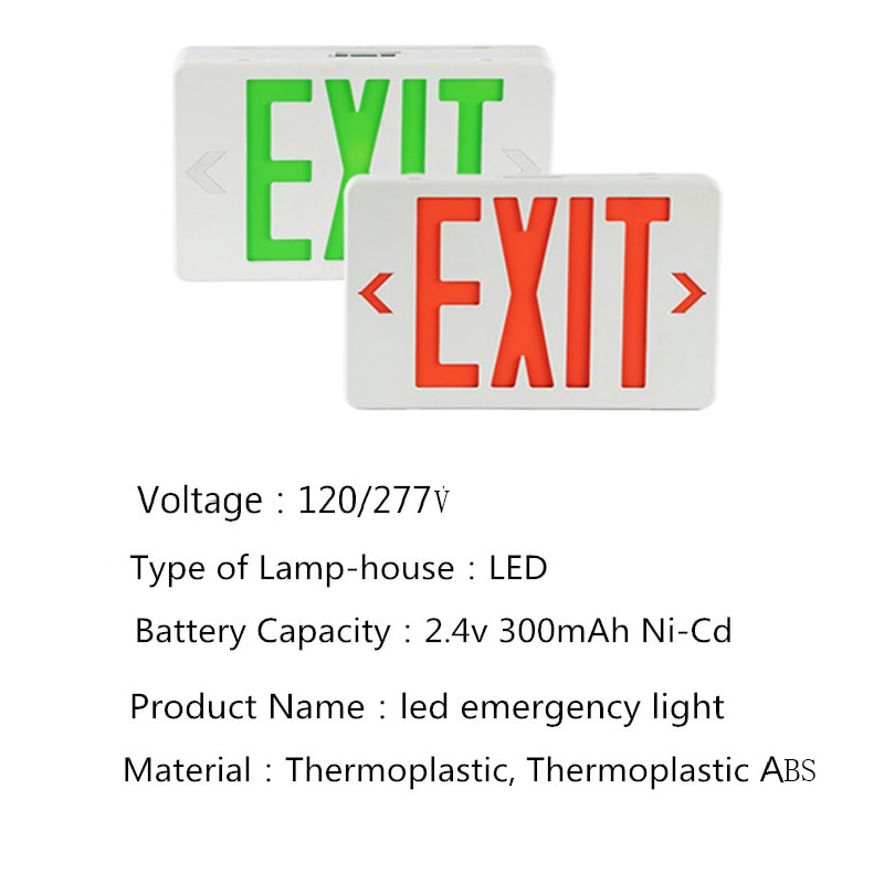 Emergency Exit Sign Led Light Ac220v Green Fire Ex... – Grandado