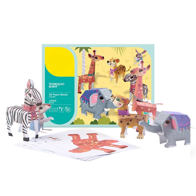 3D Origami Paper Cartoon Animal Toys Children Craf... – Grandado