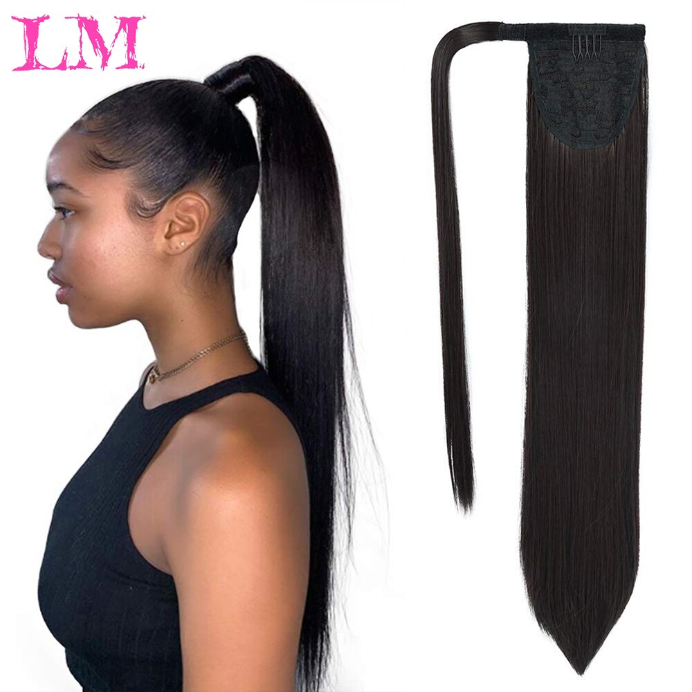 Long Straight Wrap Ponytail Hair 24inch Synthetic ... – Vicedeal