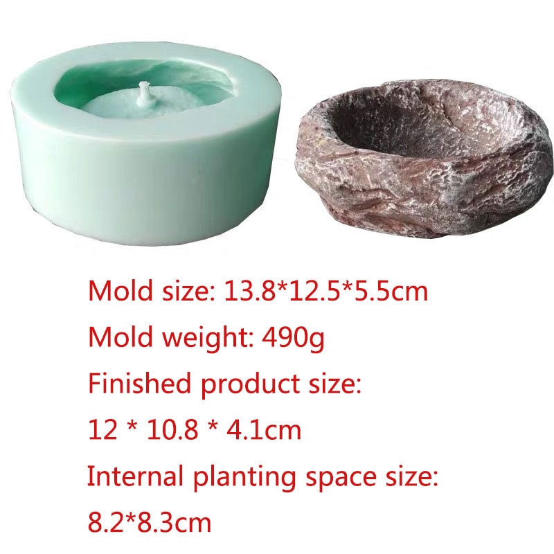 Simulerad stenform betongformar kruka silikonforma... – Vicedeal