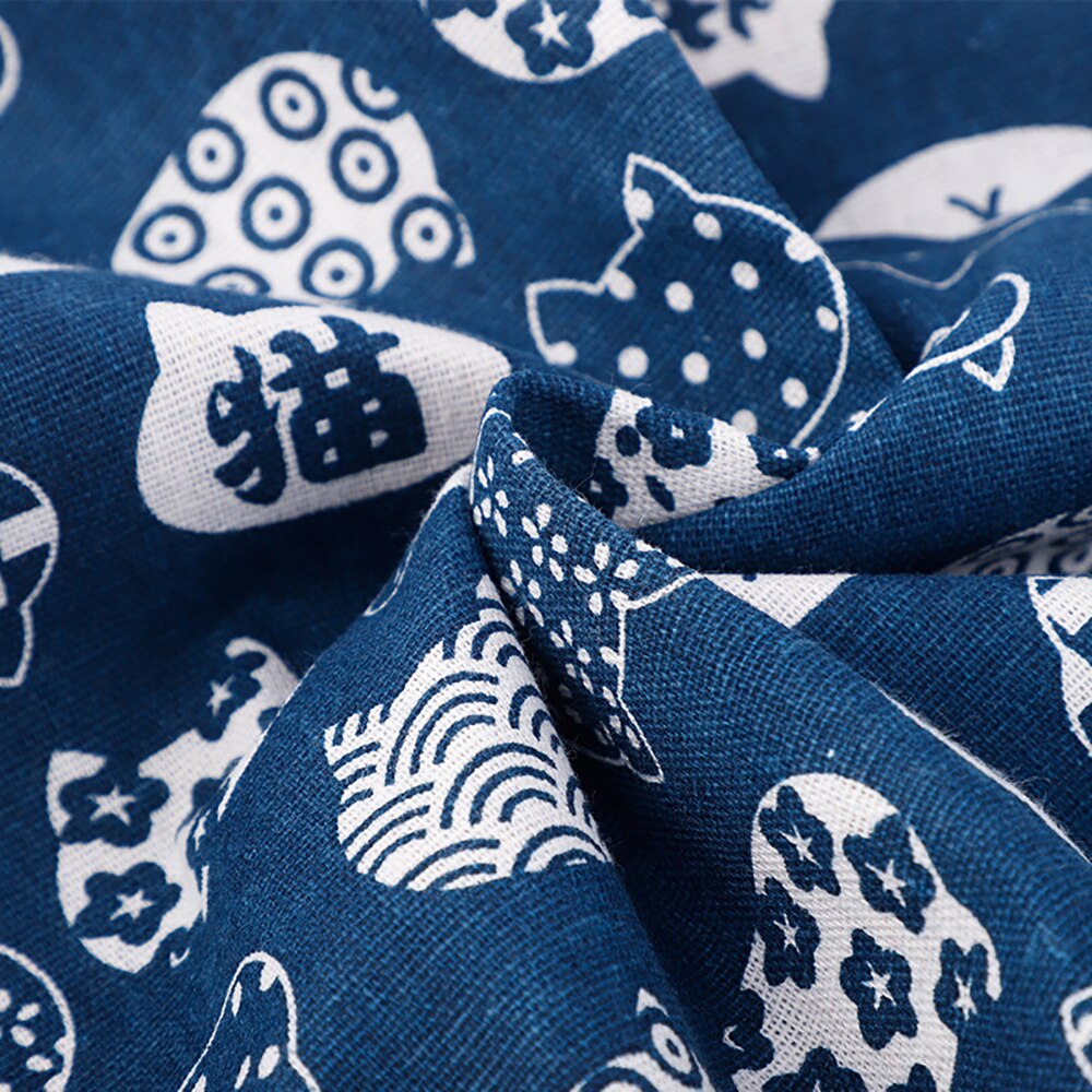 Lychee Life Cat Print Fabric Organic Cotton Fabric... – Grandado