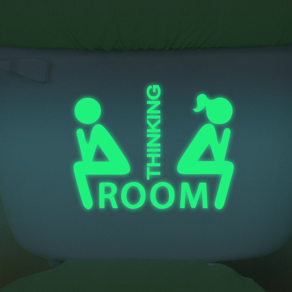 Room Thinking Carved Luminous Toilet Stickers Self... – Grandado