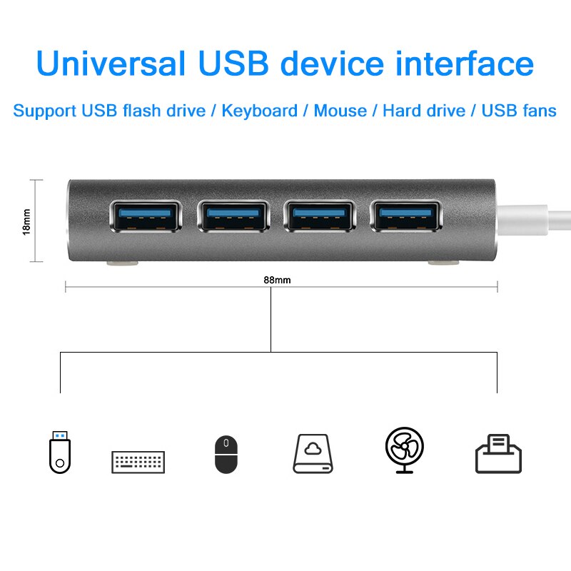 4-Port Aluminium Usb 3.0 Hub 5Gbps Super Speed 0.6... – Vicedeal