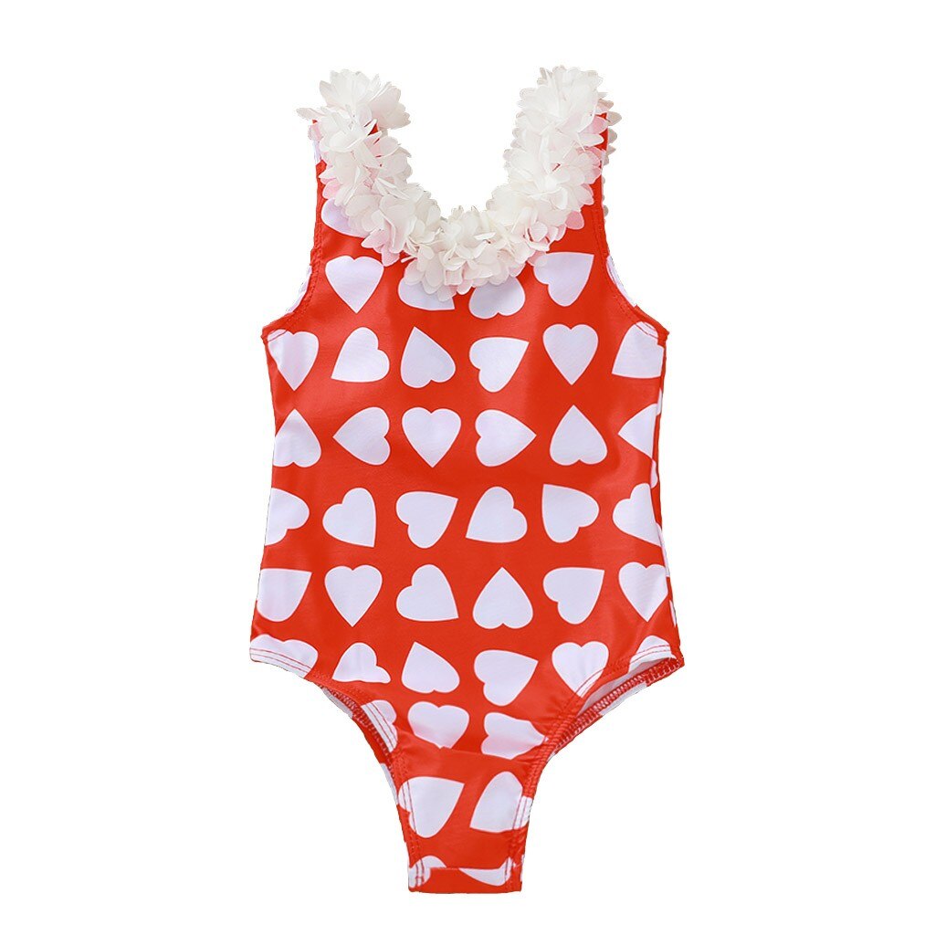 Baby Kids Girls Summer Heart-Shaped Printed Bikini... – Grandado
