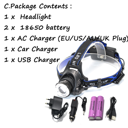 5000 lumen led koplamp xml t6 xm-l2 Koplampen Lant... – Vicedeal