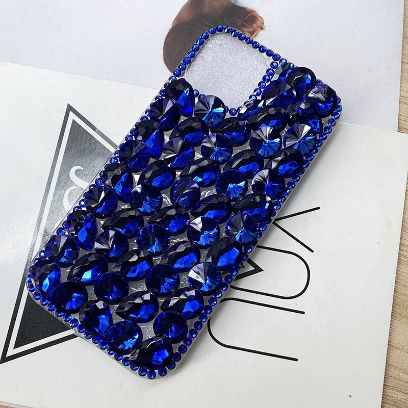 Gem Blue Diamond Glitter Phone Case For iPhone 13 ... – Vicedeal