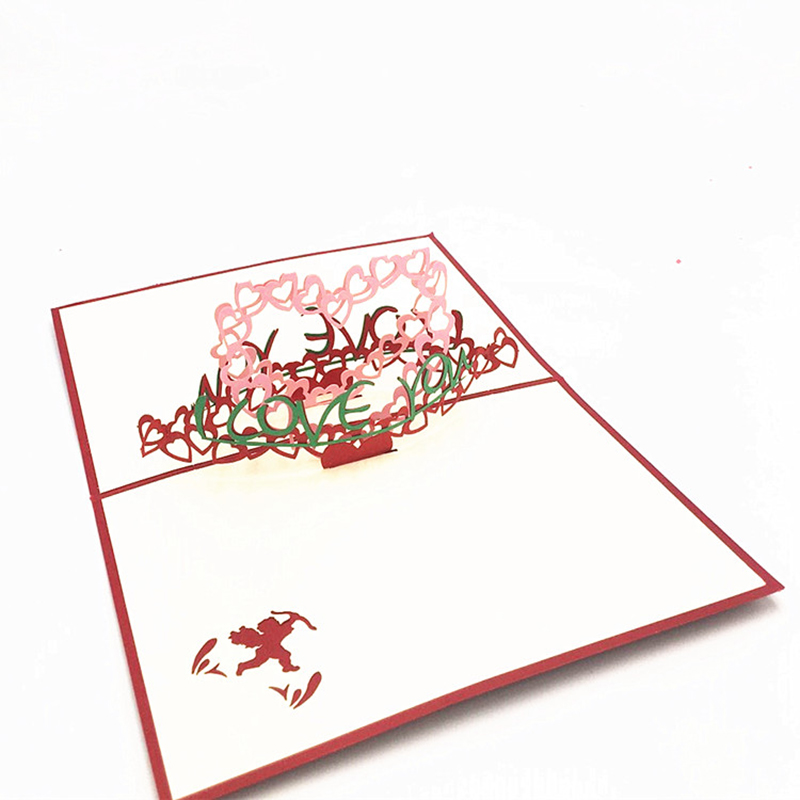 Letter I LOVE YOU 3D Pop Up Greeting Card Postcard... – Grandado