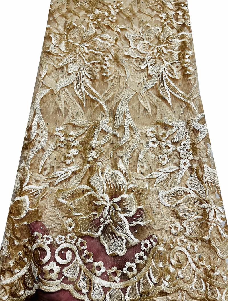 Nigerian Lilac Lace Fabric With Stones African Mes... – Vicedeal