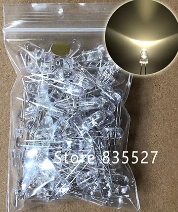 100pcs / LOT F5 5MM Round LED Water and Clear Warm... – Grandado