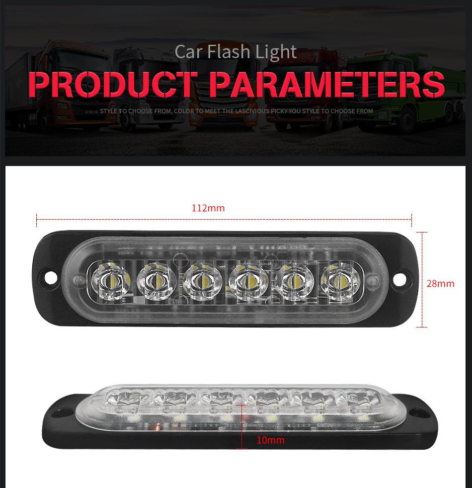 4pc 18 Modes 6LED Car Truck Light Rectangular 18W ... – Grandado