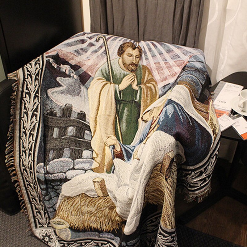 Jesus Holy Family Tapestry Cotton thread carpet So... – Grandado