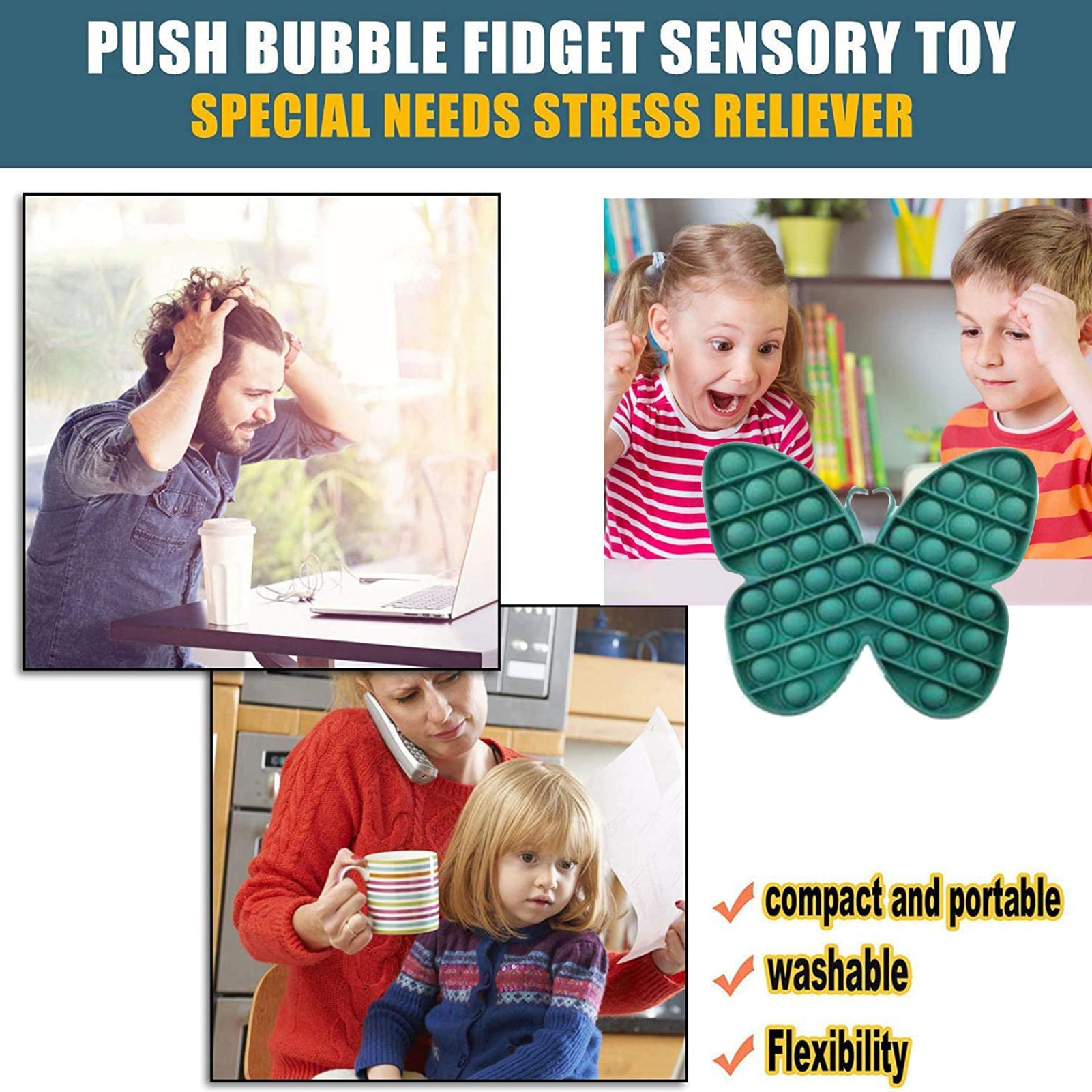 18PCS Sensory Toys Set Stick Wall Ball Autism ADHD... – Vicedeal