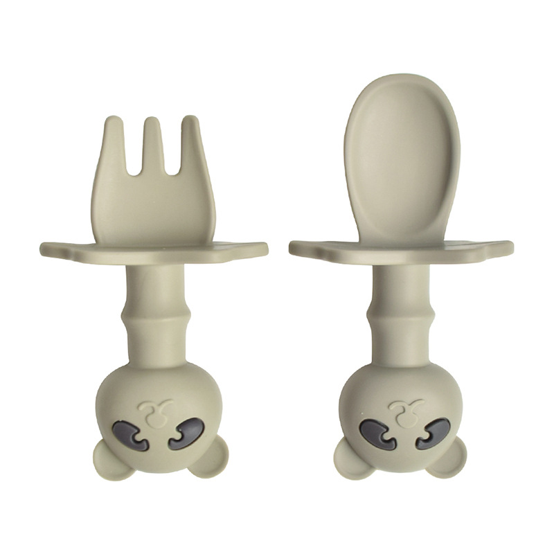 Baby Beer Siliconen Vork Lepel Baby Eten Lepel Kin... – Grandado