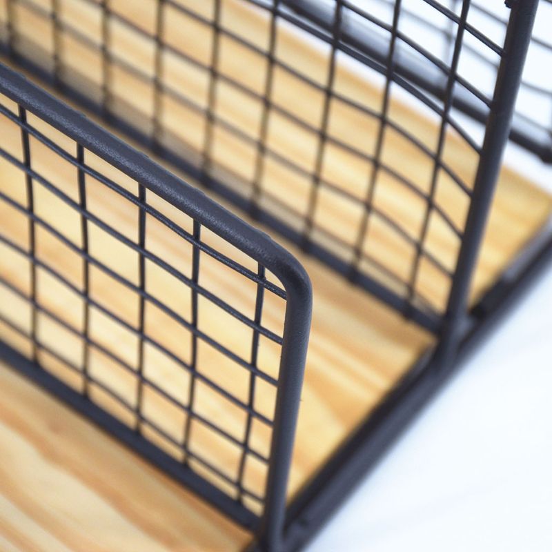 3 Grid Iron Bookshelf Desktop Bill Document Storag... – Grandado