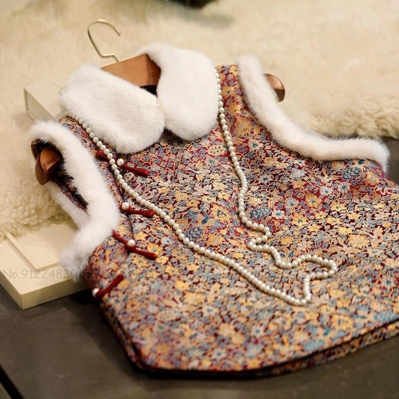 Chinese Stijl Vrouwen Rode Cheongsam Vest Jas Retr... – Vicedeal