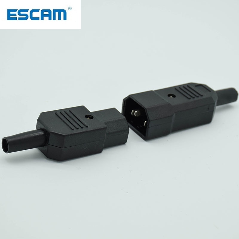 ESCAM IEC Straight Cable Plug Connector 10A 250V B... – Grandado