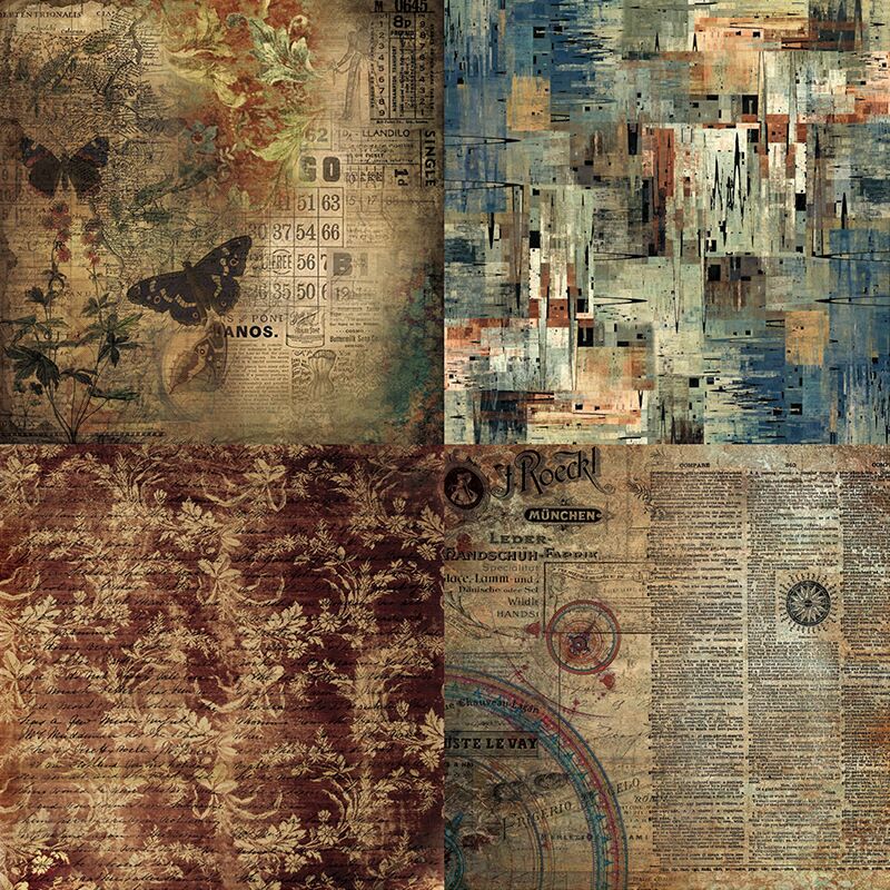 DIY retro background Scrapbooking paper pack of 24... – Grandado
