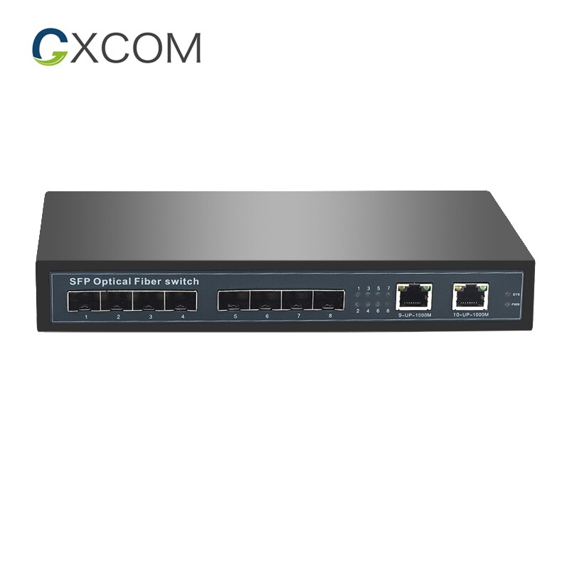 10-Port fiber switch 8-Port Gigaibt SFP port, with... – Vicedeal