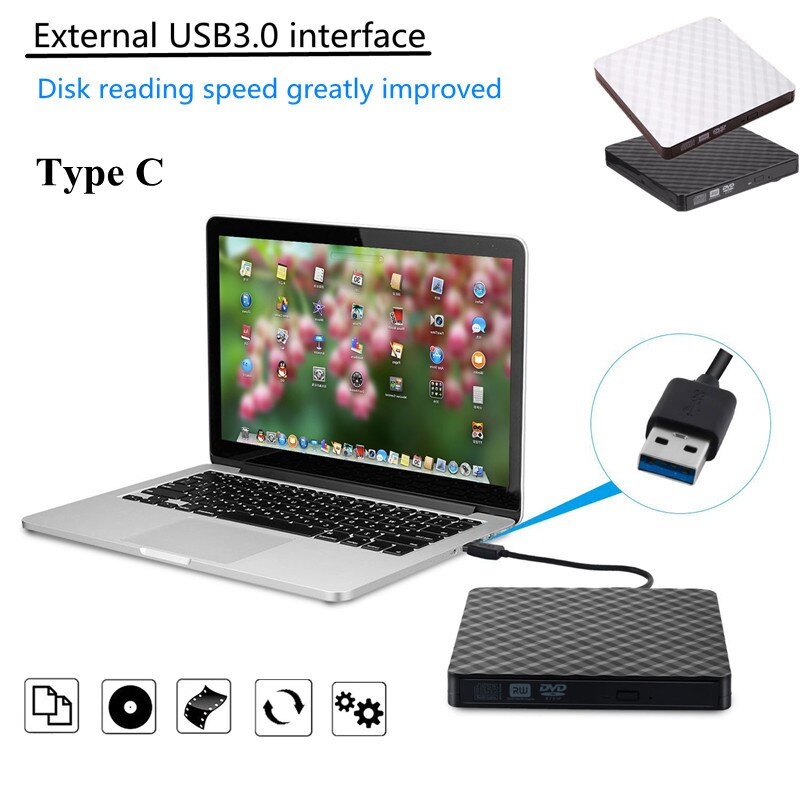 4 Types USB 2.0/USB3.0 External CD Player DVD-RW O... – Grandado